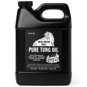 walrus oil - 100% pure tung oil, wood finish for any woodworking project, natural, vegan, food-safe. 32oz jug