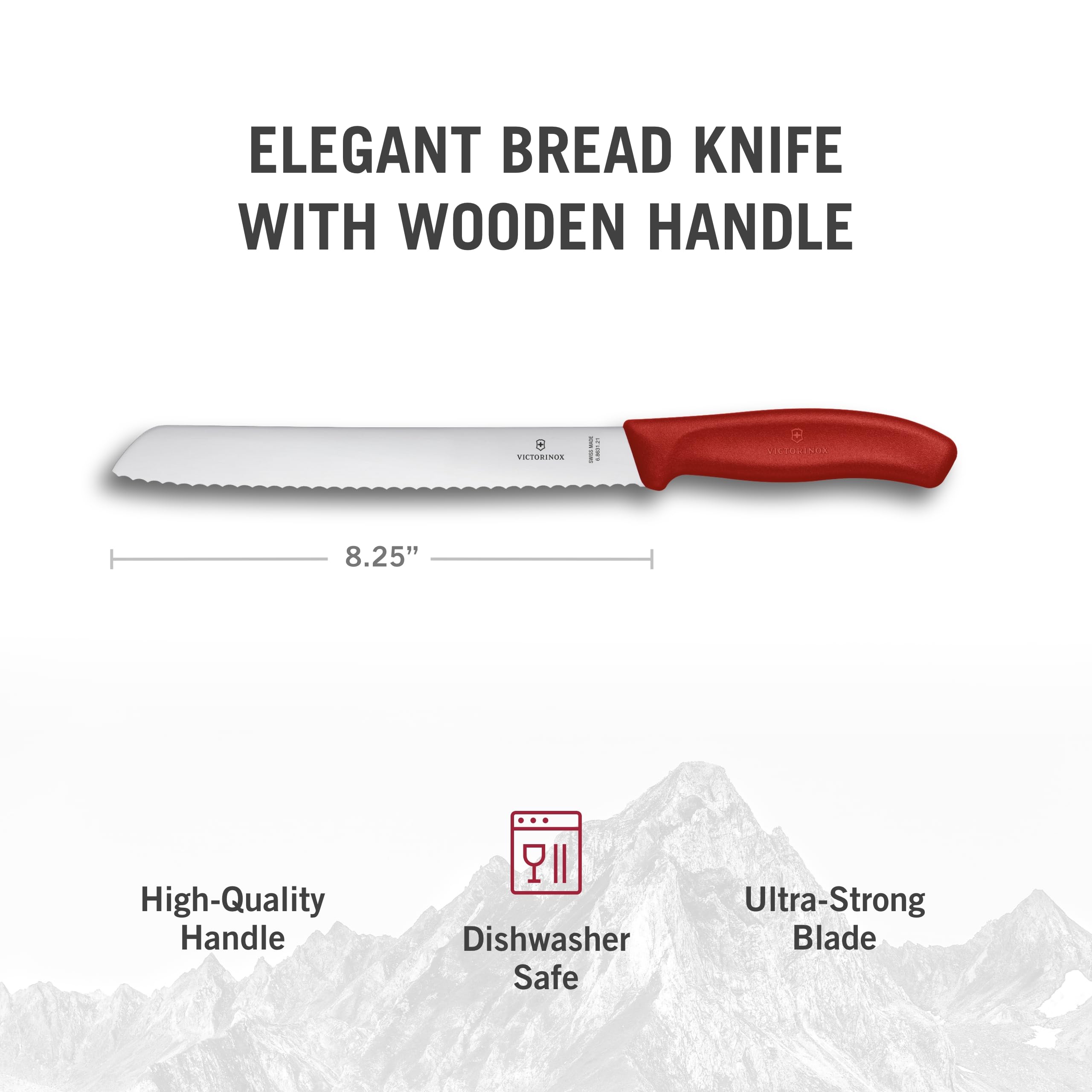 Victorinox 6.8631.21B Swiss Classic Bread Knife Red 8.25 inch