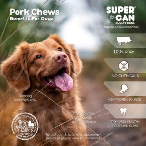 Super Can Pig Ears Slivers for Dogs 1LB - All Natural Dog Chews - Long Lasting Treats Small Medium Large Dogs - Rawhide Free & High Protein - Low Fat, Odor Free, Grain Free - Supports Dental Health