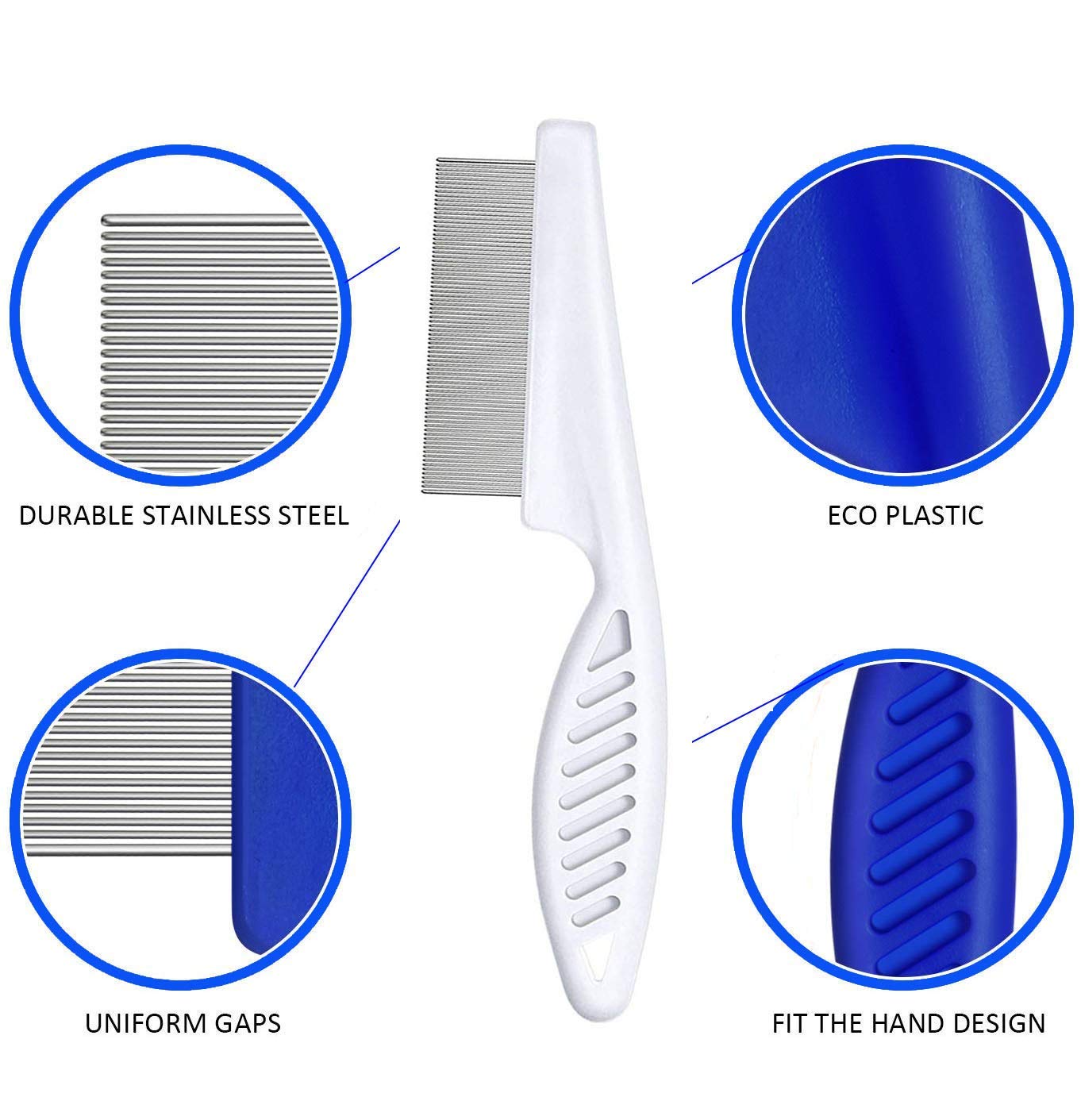 weback Best Flea Comb for Cats and Dogs Set