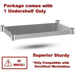 Galvanized Under Shelf for Work Tables - DuraSteel Extra Adjustable Lower Shelf for 24" x 36" Stainless Steel and Wooden Worktables - Fits for use in Restaurant, Warehouse, Home, Kitchen, Garage