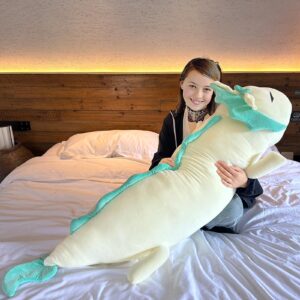 Hofun4U Dragon Plush Pillow, 57 Inch Dragon Stuffed Animals, Christmas Birthday Gift for Adults Kids Girls Boys