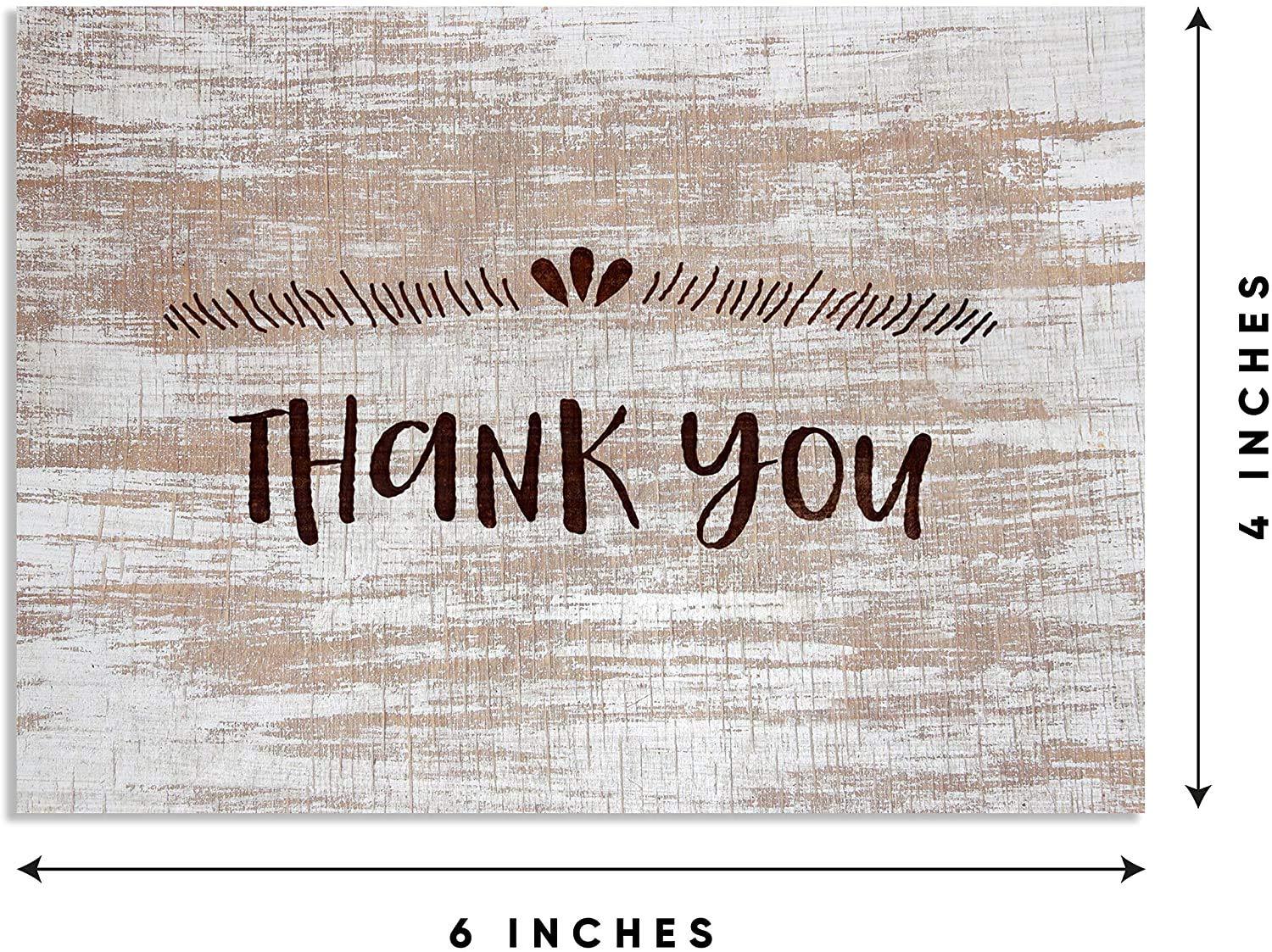 TOROS store 30 Pack Thank You Cards Set with Kraft Envelopes - Rustic Style Paper Cards - Thank you Cards 5 of Each Design - Perfect for Baby Shower Wedding Birthday Party Graduation