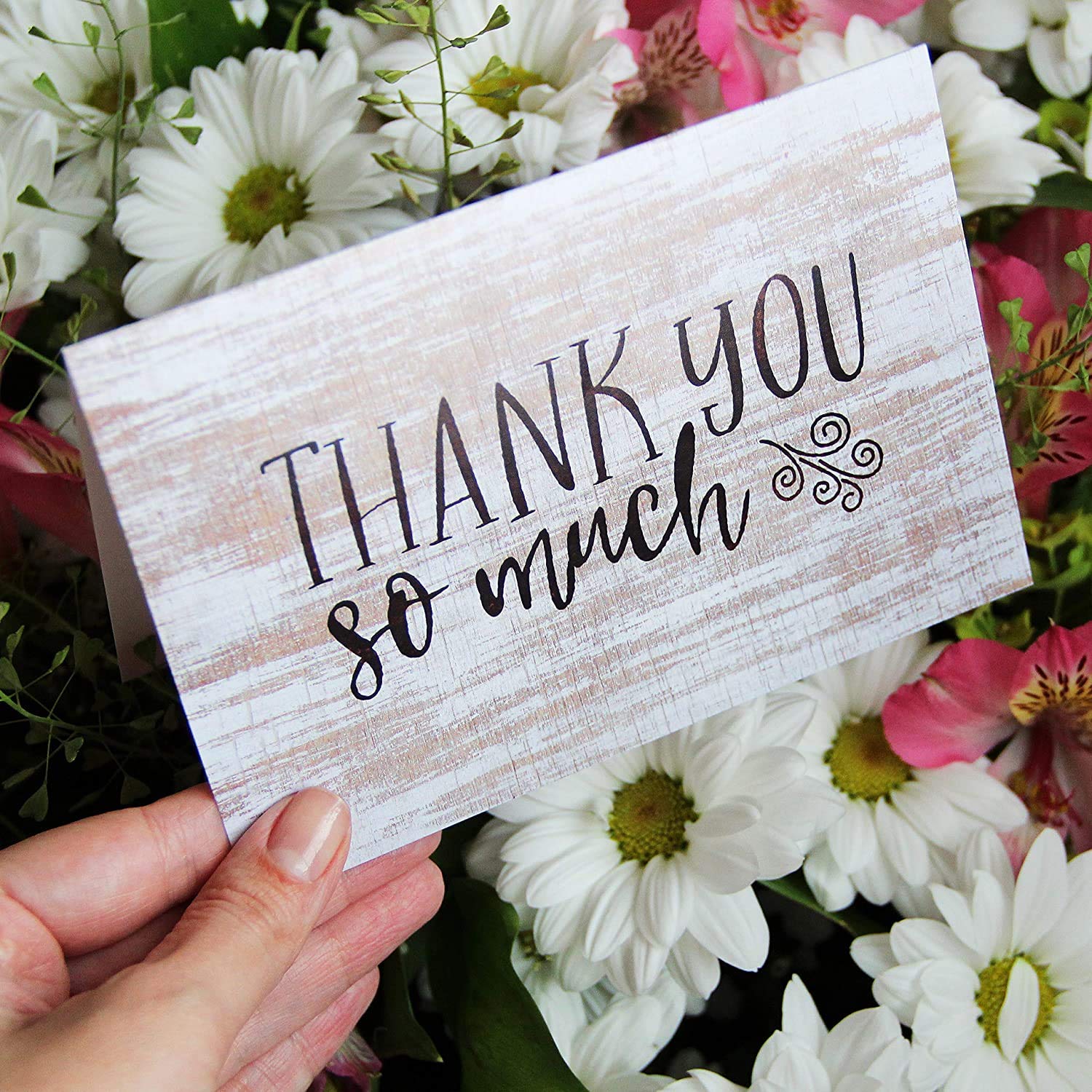 TOROS store 30 Pack Thank You Cards Set with Kraft Envelopes - Rustic Style Paper Cards - Thank you Cards 5 of Each Design - Perfect for Baby Shower Wedding Birthday Party Graduation