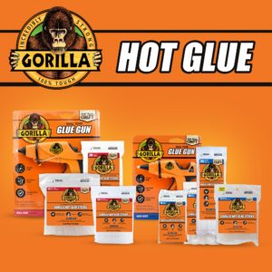 Gorilla Dual Temp Full Size Hot Glue Gun Kit with 45 Hot Glue Sticks, Precision Nozzle and Easy Squeeze Trigger, for DIY, Craft, Repairs, and More, Orange (Combo Pack:1 Gun, 45 Glue Sticks)