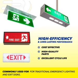 (2-Pack) Emergency/Exit Lighting Battery Fits and Replaces Custom-179 Custom179 BEL-179 BEL179 Exitronix 10010036 Exitronix 10010034 P/N6200RP 6200RP 6200 RP