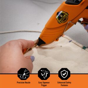 Gorilla Dual Temp Full Size Hot Glue Gun Kit with 45 Hot Glue Sticks, Precision Nozzle and Easy Squeeze Trigger, for DIY, Craft, Repairs, and More, Orange (Combo Pack:1 Gun, 45 Glue Sticks)