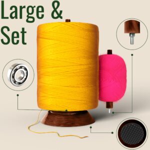 BARVA Weighted Large Yarn Holder Advanced Bearing Twirling Mechanism Knitting Ball Stand Crochet Storage Crocheting Spindle Dispenser Knit Accessories Crocheter Gifts