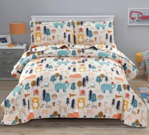 quilt set queen bedspread coverlet kids queen quilts cartoon bear quilt bedding kids quilt bedspread forest animal bear print kids quilt collection home lightweight bedding reversible boys coverlet