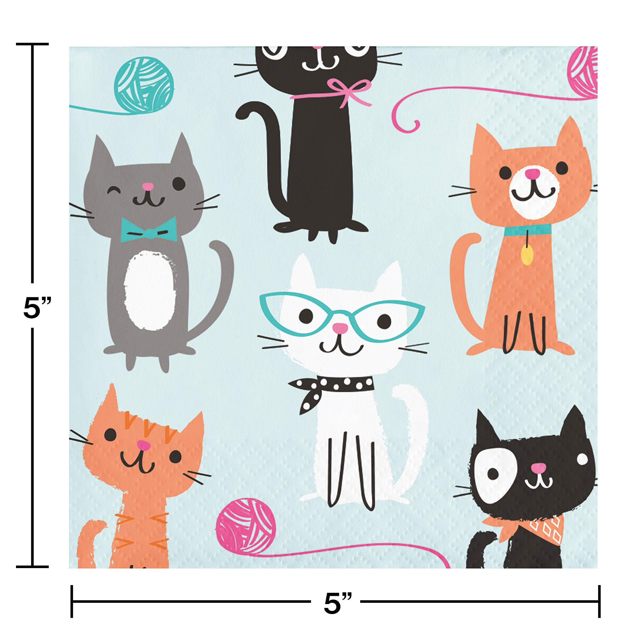 Kitty Cat Birthday Party Supplies - Plates Napkins Banner Bundle (49 Piece)