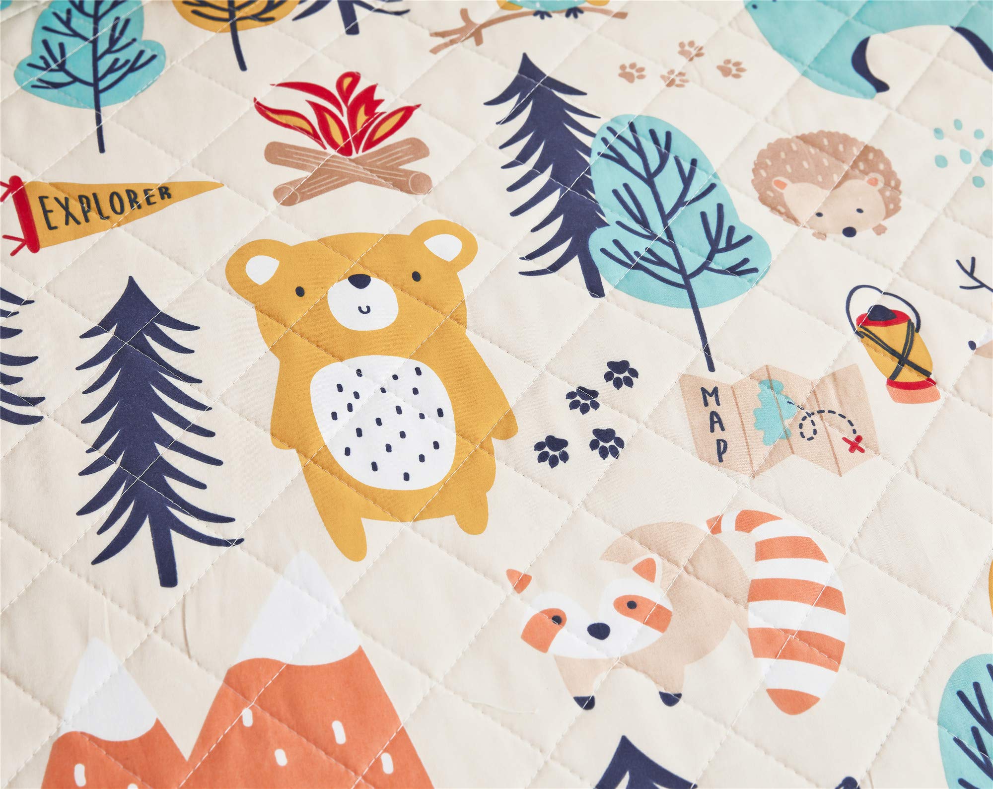 Quilt Set Queen Bedspread Coverlet Kids Queen Quilts Cartoon Bear Quilt Bedding Kids Quilt Bedspread Forest Animal Bear Print Kids Quilt Collection Home Lightweight Bedding Reversible Boys Coverlet