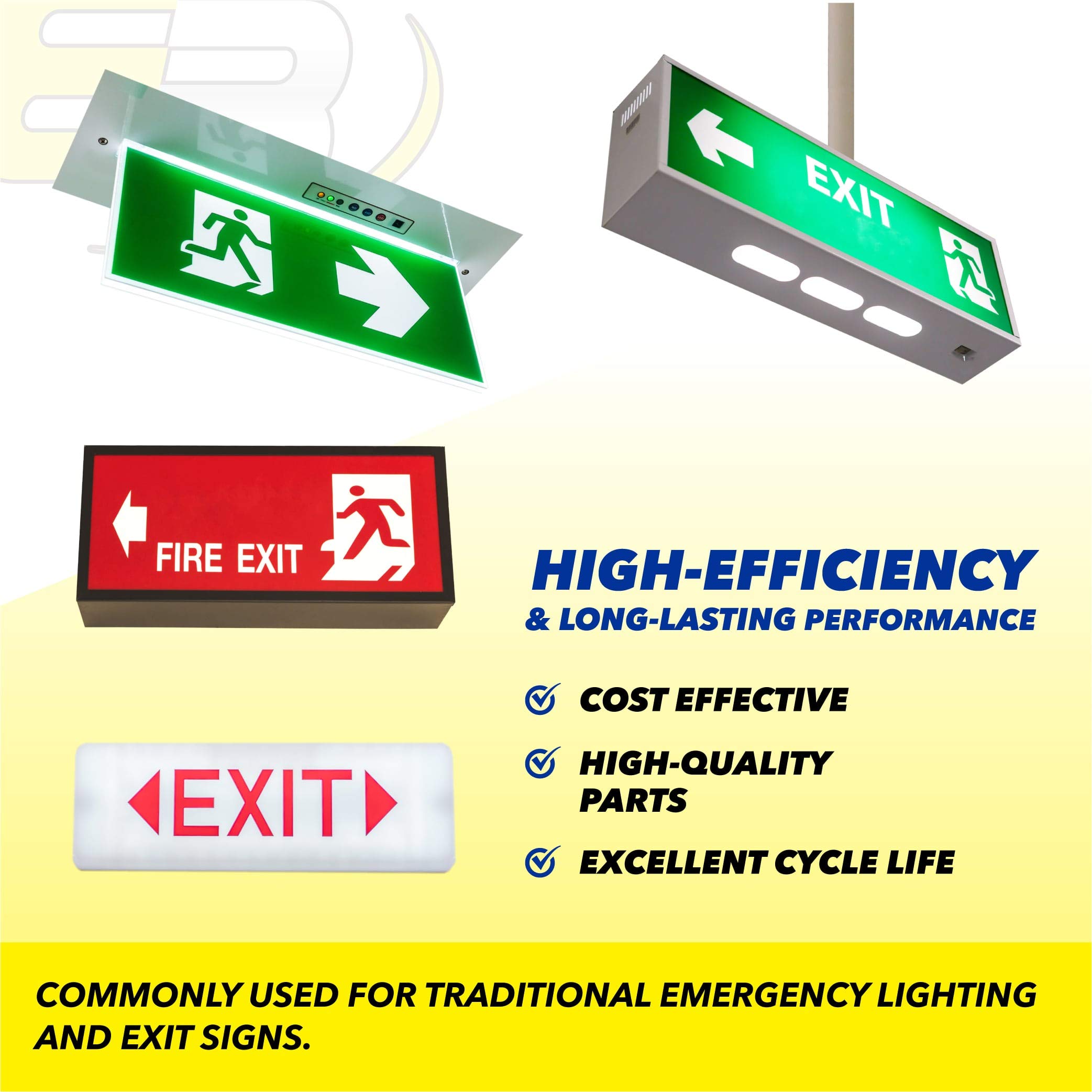 (5-Pack) Emergency Lighting Battery Fits and Replaces Unitech 4AA-800-18-8WL Hubbell 859-0120859 LITHONIA D-AA650B LITHONIA D-AA650Bx4 Dual-Lite 0120859 Custom-145-18 NIC0991 Lithonia 4AA-800-18-8WL