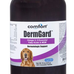 Kala Health Comfort DermGard Skin and Coat Supplement for Dogs, 150 Count, Supports Healthy Skin, Shiny & Reduce Excessive Shedding, Contains MSM, Fish Oil & Omega 3, 6, and 9 Essential Fatty acids