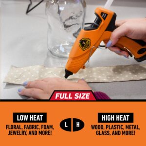 Gorilla Dual Temp Full Size Hot Glue Gun Kit with 45 Hot Glue Sticks, Precision Nozzle and Easy Squeeze Trigger, for DIY, Craft, Repairs, and More, Orange (Combo Pack:1 Gun, 45 Glue Sticks)