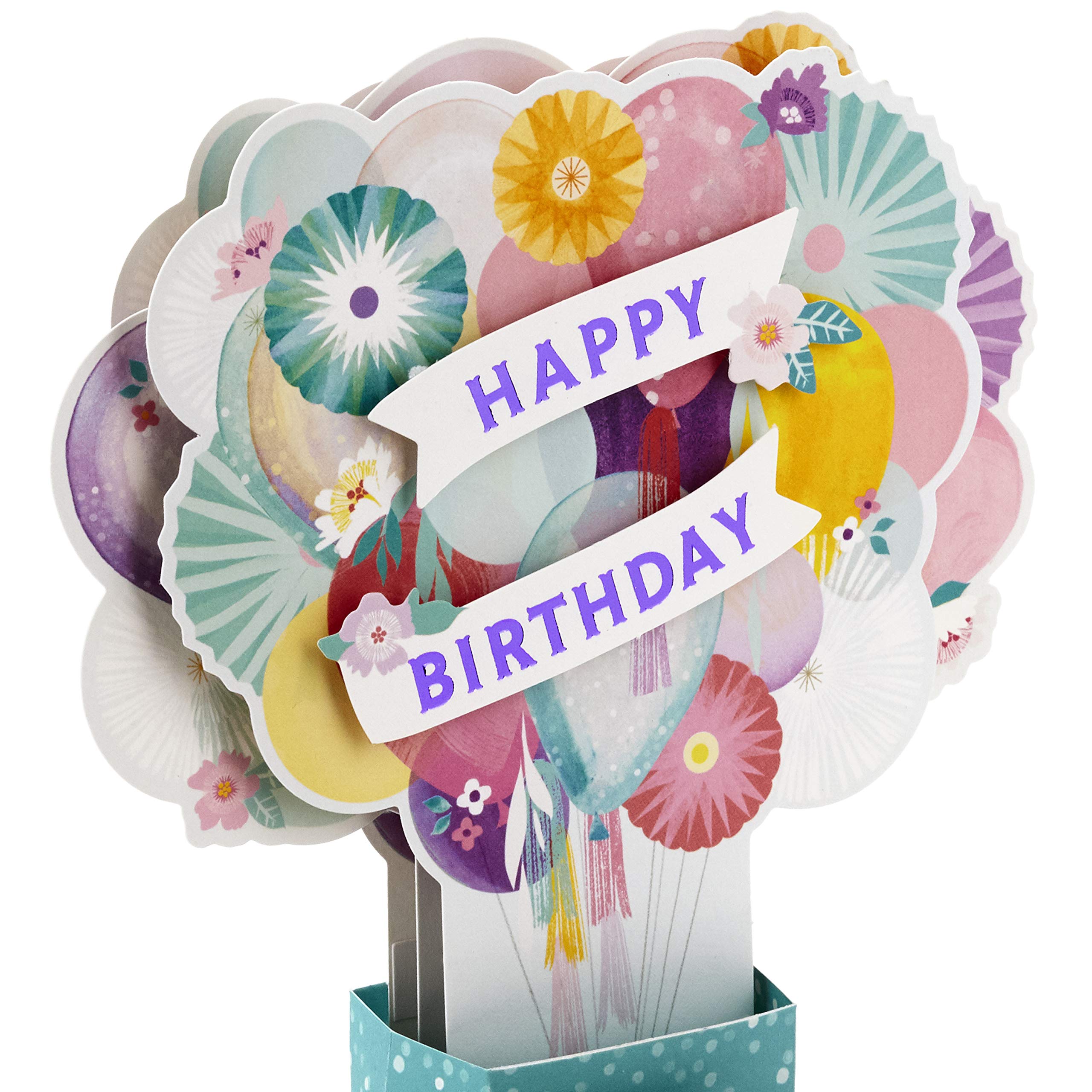 Hallmark Paper Wonder Pop Up Birthday Card for Women (Flower Balloons)