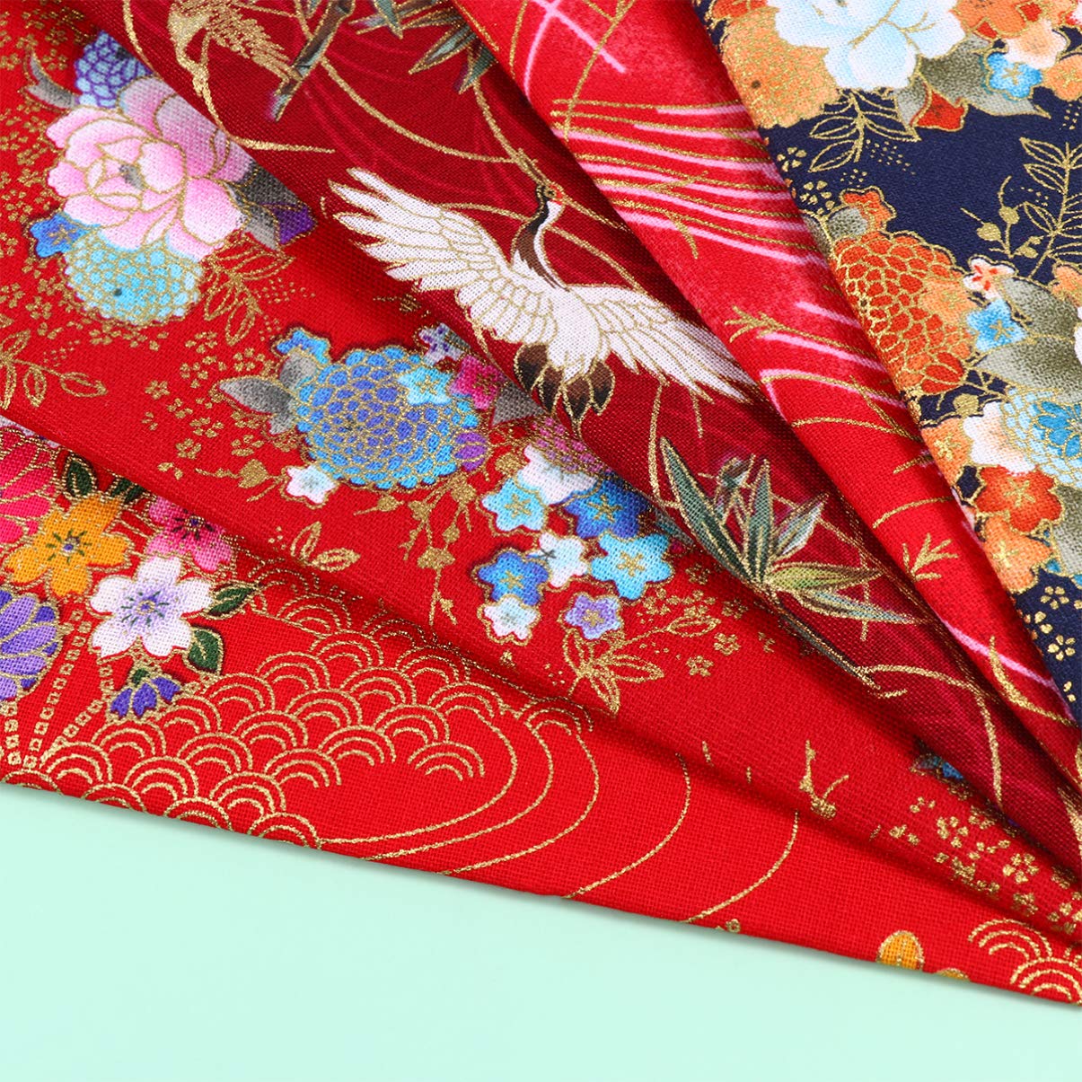 PRETYZOOM 10pcs Cotton Fabric Sheets Quilting Sewing Fabrics Japanese Style Flower Printed Fabric Patchwork for DIY Craft Sewing Scrapbooking Clothing 20x25mm