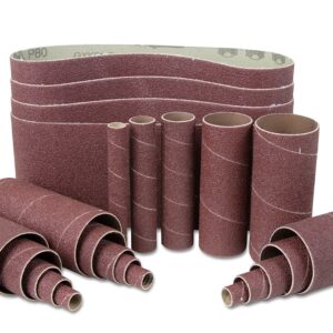 WEN 6524SP120 120-Grit Combination Belt and Sleeve Sandpaper Set, 24-Pack