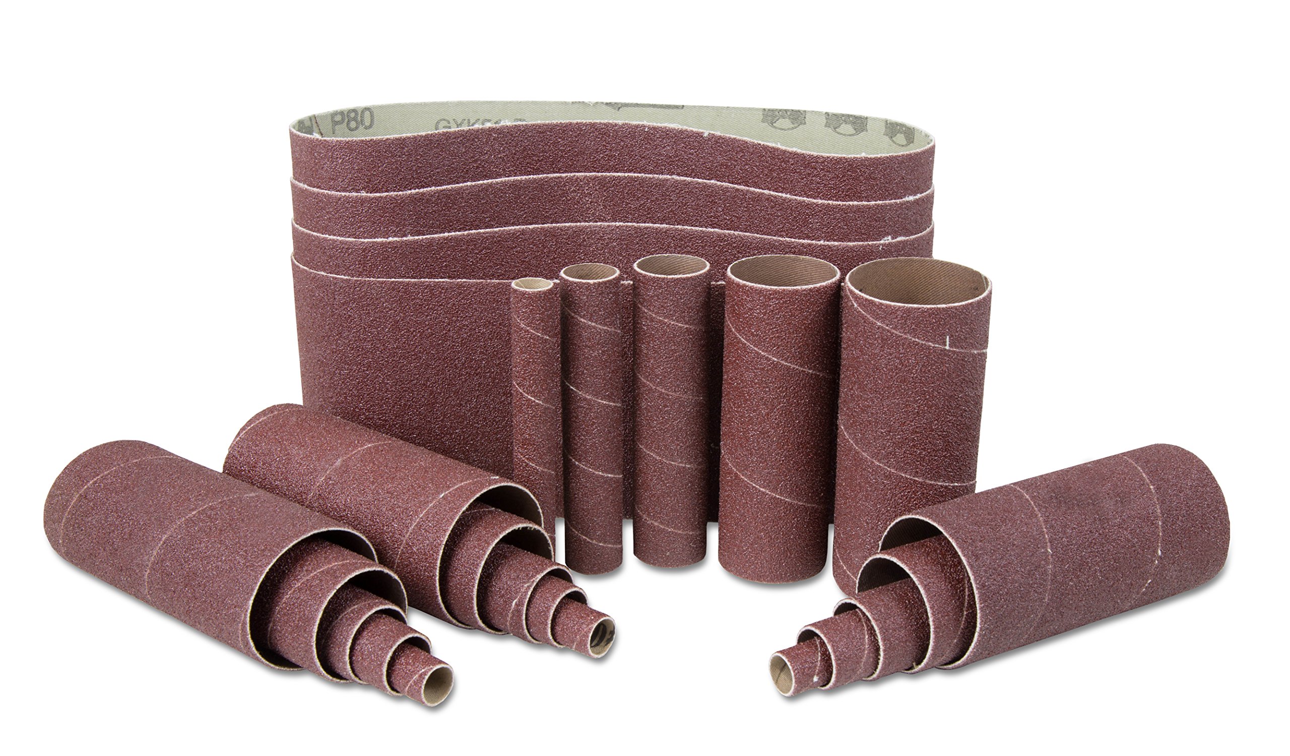 WEN 6524SP120 120-Grit Combination Belt and Sleeve Sandpaper Set, 24-Pack