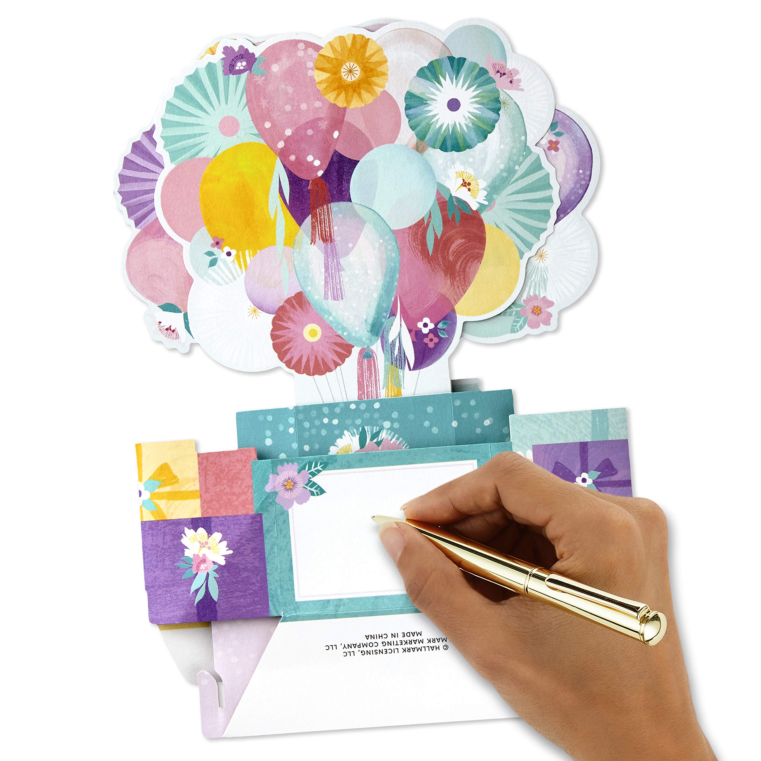 Hallmark Paper Wonder Pop Up Birthday Card for Women (Flower Balloons)