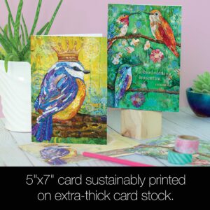 Tree-Free Greetings - Birthday Cards - Artful Designs - 8 Cards + Matching Envelopes - Made in USA - 100% Recycled Paper - 5"x7" - Lisa Morales Bird All Occasion,Thinking of You,Birthday (AGA1127)