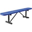 Global Industrial 72" Perforated Metal Outdoor Flat Bench, Blue