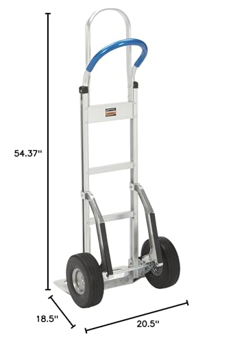 Strongway Continuous Handle Aluminum Hand Truck/Stair Skid Moving Dolly - 660-Lb. Capacity, 18in. Wide Toe Plate, 10in. Polyurethane Wheels, 54in. High