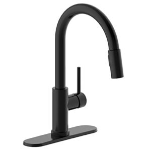 design house 593848 eastport ii pull-down kitchen faucet in matte black