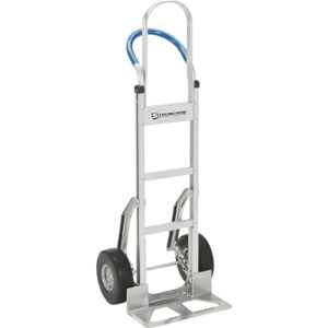 Strongway Continuous Handle Aluminum Hand Truck/Stair Skid Moving Dolly - 660-Lb. Capacity, 18in. Wide Toe Plate, 10in. Polyurethane Wheels, 54in. High