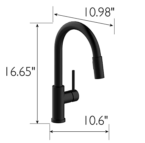 Design House 593848 Eastport II Pull-Down Kitchen Faucet in Matte Black