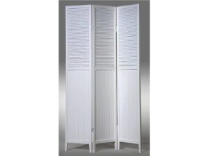 sqf wood shutter door room divider 3 panel (white, 3)