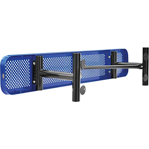 Global Industrial 72" Perforated Metal Outdoor Flat Bench, Blue