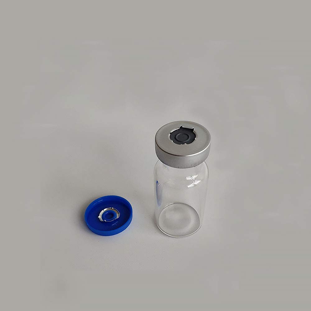 LabZhang 100pcs 10ml Vials-Glass Clear Bottom Headspace Vial with Plastic-Aluminum Flip Off Caps and Rubber Stoppers,Transparent Glass Headspace Vials,10ml Capacity（Transparent）