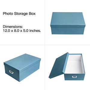 novelinks Photo Case 4" x 6" Photo Storage Box - 10 Inner Picture Storage Container Photo Organizer Case Picture Box Storage Photo Craft Keeper (Sky Blue)