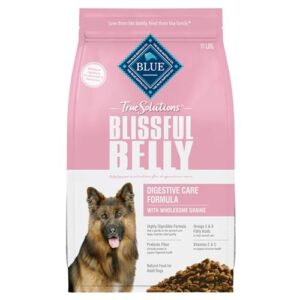 blue buffalo true solutions blissful belly digestive care natural dry food for adult dogs, chicken, 11-lb bag