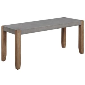 alaterre furniture newport 40" l faux concrete and wood bench