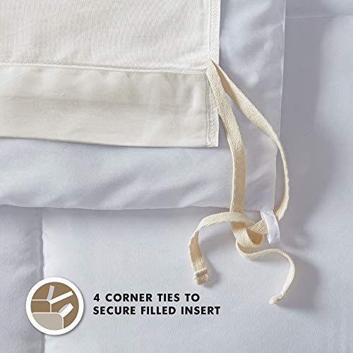 Inspire by INTELLIGENT DESIGN Reversible 100% Cotton Sateen Duvet - Breathable Comforter Cover, Modern All Season Bedding Set with Sham (Insert Excluded), Cape, Chevron Grey Full/Queen(90"x90")