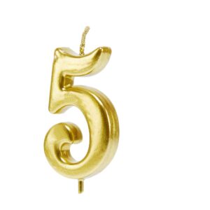 Mart 45th Birthday Candles,Gold Number 45 Cake Topper for Birthday Decorations