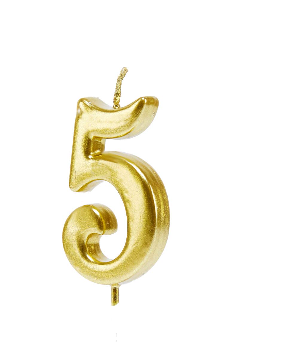 Mart 45th Birthday Candles,Gold Number 45 Cake Topper for Birthday Decorations