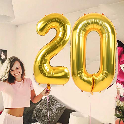 TONIFUL 40 Inch Gold Large Numbers Balloon Birthday Party Decorations, Foil Mylar Big Number Balloon Digital 50 for 50th Birthday, 50th Anniversary, Graduation Ceremony Photo Shoot