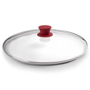 glass lid - 12"-inch/30.48-cm/308mm - compatible with lodge - fully assembled tempered replacement cover - oven safe for skillet pots pans: universal for all cookware: cast iron, stainless, non-stick