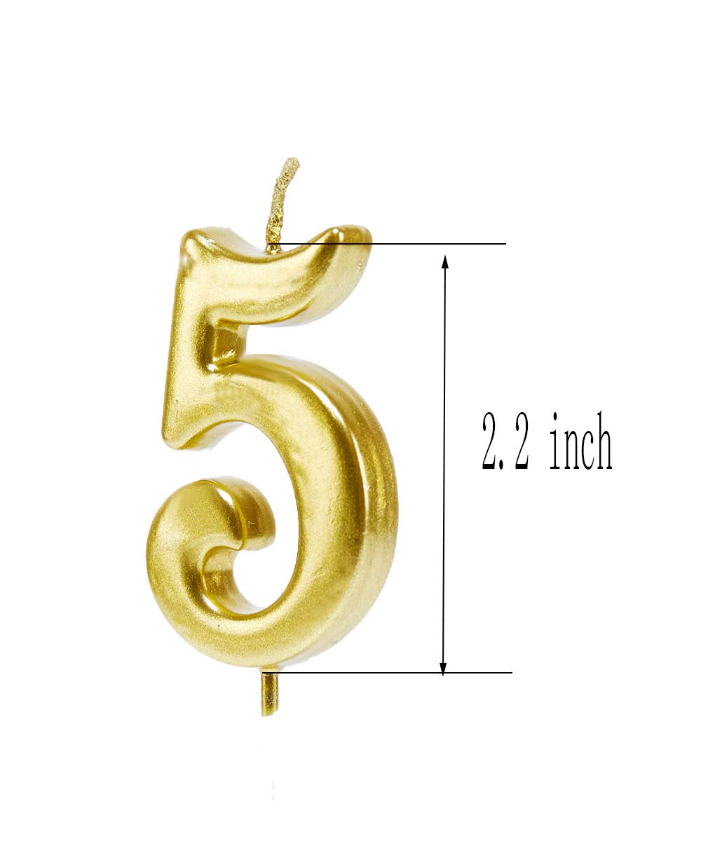 Mart 45th Birthday Candles,Gold Number 45 Cake Topper for Birthday Decorations