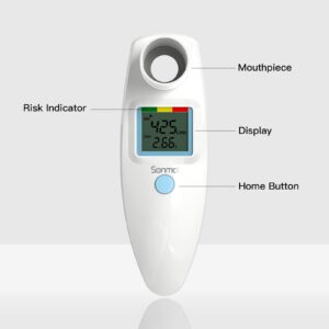 Sonmol Digital Peak Flow Meter Spirometer Asthma COPD for Adult Kids Portable PEF Forced Expiratory Volume FEV1 Lung Tester Home Medical