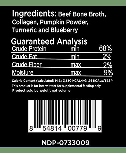 Nature's Diet Pet Original Bone Broth Protein Powder with Functional Benefits for Hip and Joint, Digestion, Skin and Coat (Hip & Joint, 6 oz = 60 Servings)