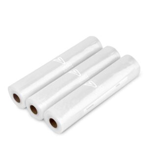 vesta vacuum sealer bags rolls | 11x16 3 pack | ideal for food saver, seal a meal | fits well in roll slots of sealers | bpa free, heavy duty | great for food vac storage or sous vide