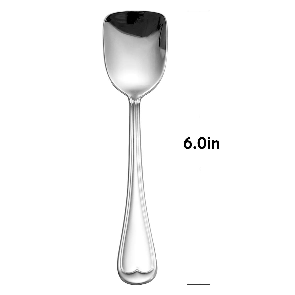 HISSF Ice Cream Spoons 18/10 Stainless Steel Dessert Spoon 4 Pcs, Shovel Spoons, 6.0 Inches, Dishwasher Safe