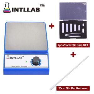 INTLLAB Magnetic Stirrer with 7PCS stir bar Set and stir bar Retriever