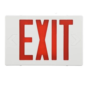 exitlux 1 pack ul listed -red led exit sign with emergency lights&battery backup operated powered exit lights exit -double face-120-277vac fire exit signs lighting for room,street,window.stairs.