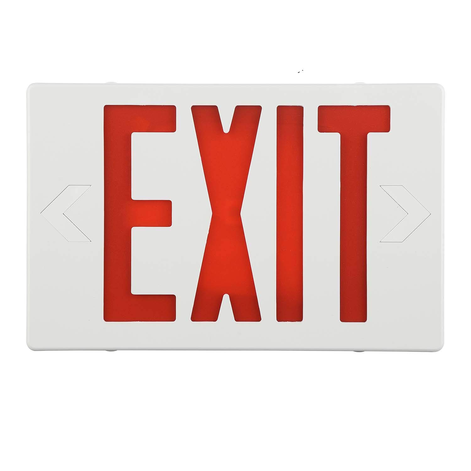 EXITLUX 1 Pack UL Listed -Red Led Exit Sign with Emergency Lights&Battery Backup Operated Powered Exit Lights Exit -Double Face-120-277VAC Fire Exit Signs Lighting for Room,Street,Window.Stairs.