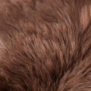 Carvapet Fluffy Shaggy Soft Faux Sheepskin Fur Area Rugs Floor Mat Chair Sofa Cover Beside Carpet for Bedroom Living Room, 2ft x 3ft, Brown