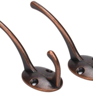 Dual Wall Hooks Coat Hooks Heavy Duty Made of Strong Metal 11Pcs-Coffee